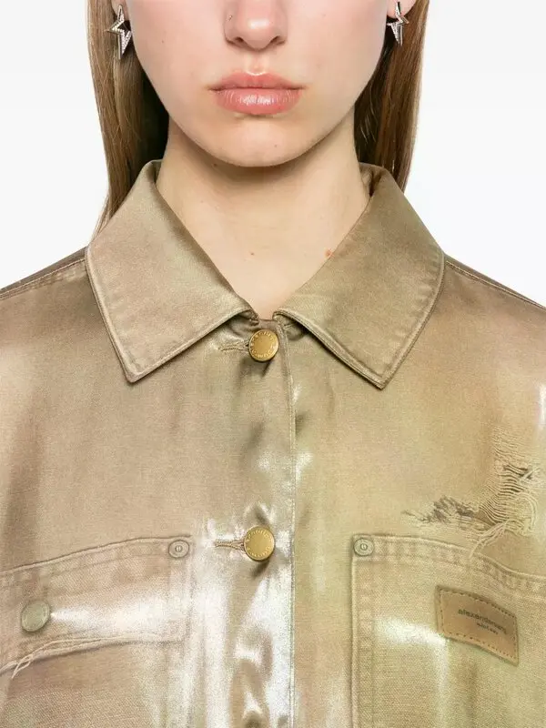 Alexander Wang Trompe L'oeil-print High-shine Shirt