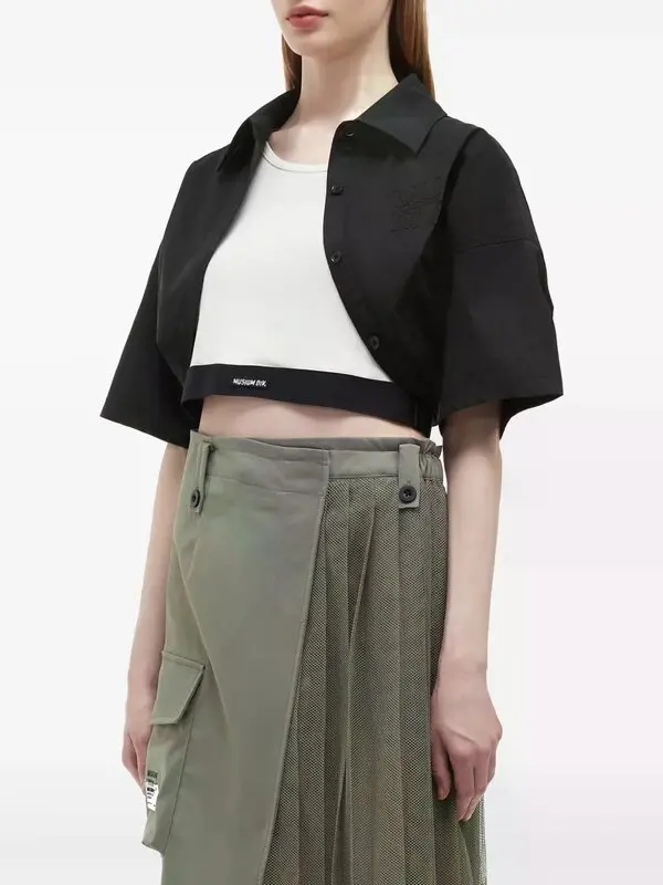 MUSIUM DIV. Cropped Logo Print Shirt