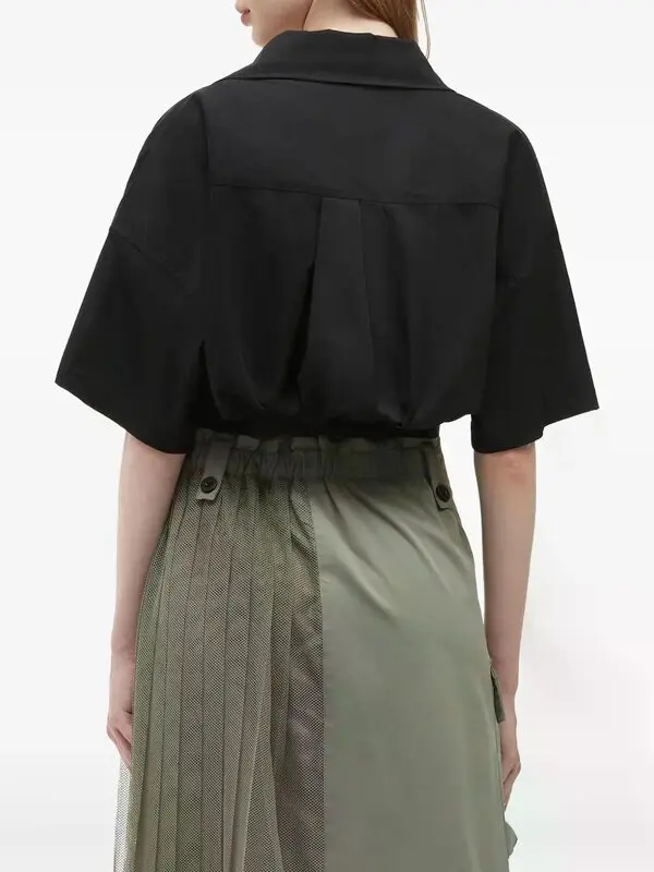 MUSIUM DIV. Cropped Logo Print Shirt