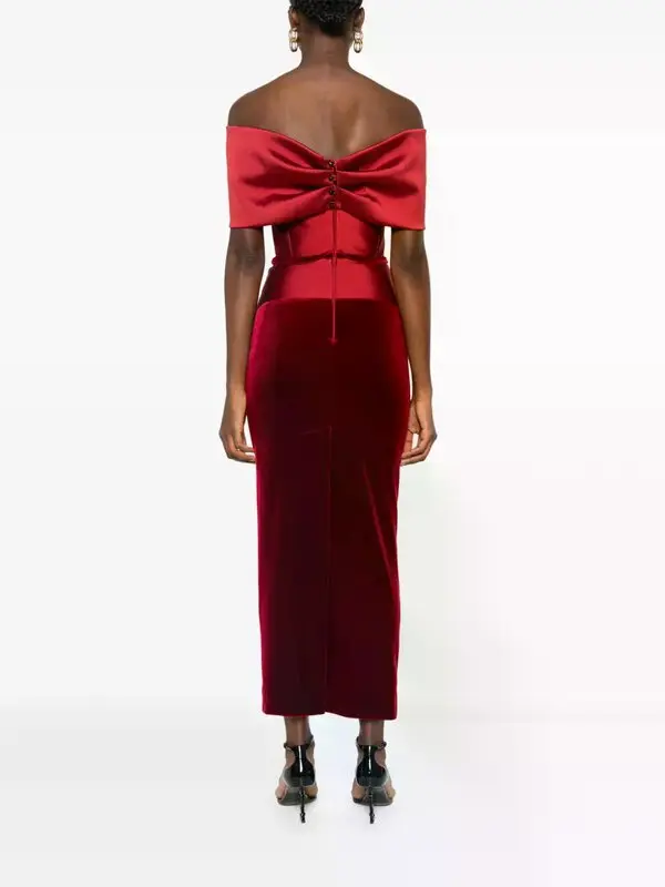 CRISTALLINI Off-the-shoulder Gown With Oversized Bow Detail