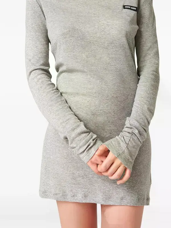 Miu Miu Ribbed Knit Jersey Dress