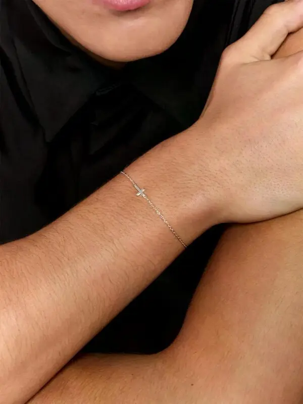 Mateo Sterling Mini Cross Bracelet - Silver