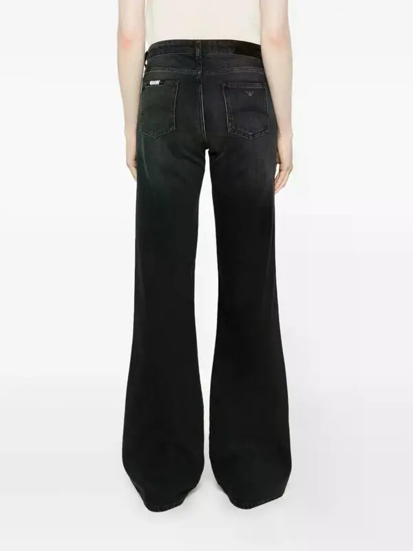Emporio Armani Flared Washed Denim Jeans