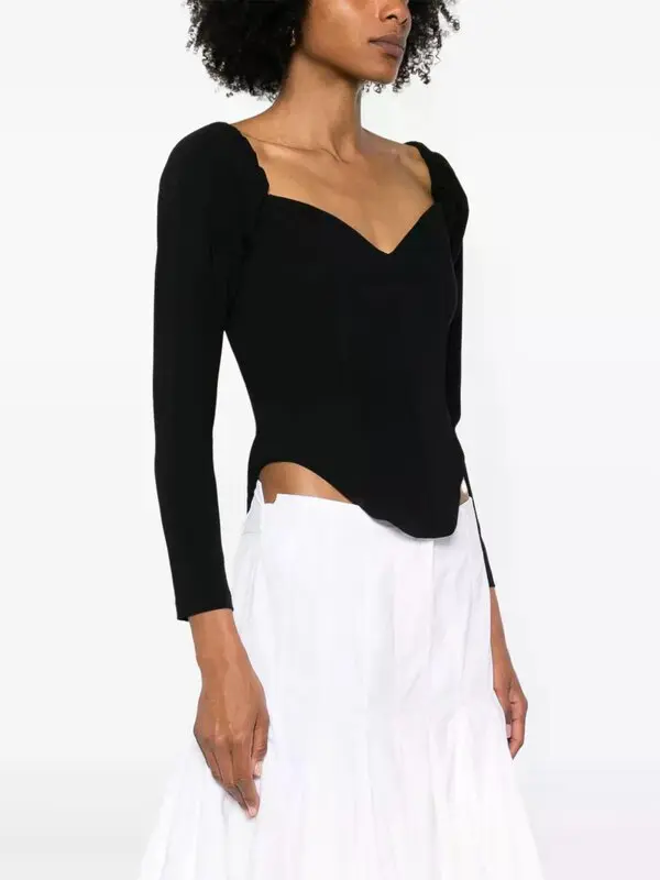 MOOS STUDIO Off-shoulder Top With Exposed Rear Zip