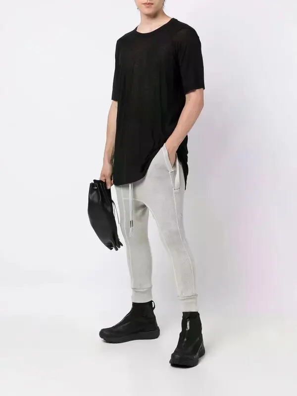 Boris Bidjan Saberi Crop-crotch Detail Track Pants - Grey