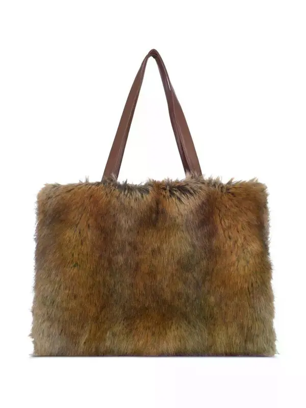 NICCOLO PASQUALETTI Faux-fur Tote Bag - Brown
