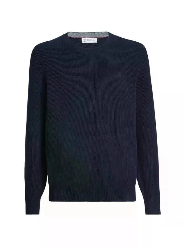 Brunello Cucinelli Cashmere Crew Neck Jumper - Blue
