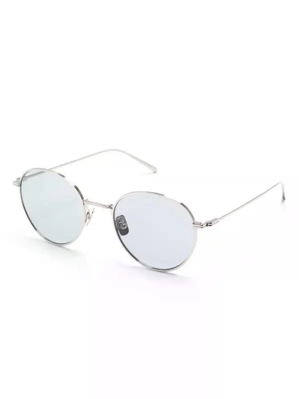 TOTEME Logo-engraved Round-frame Sunglasses - Silver
