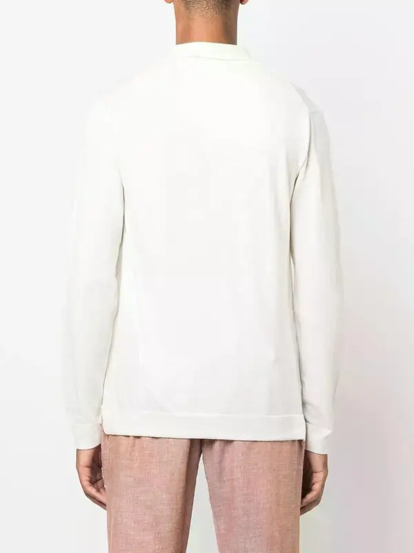 Frescobol Carioca Knitted Long-sleeve Polo Shirt - Neutrals