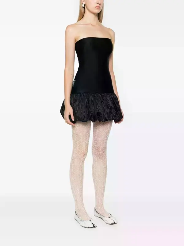 MARINE SERRE Strapless Puffball Hem Mini Dress