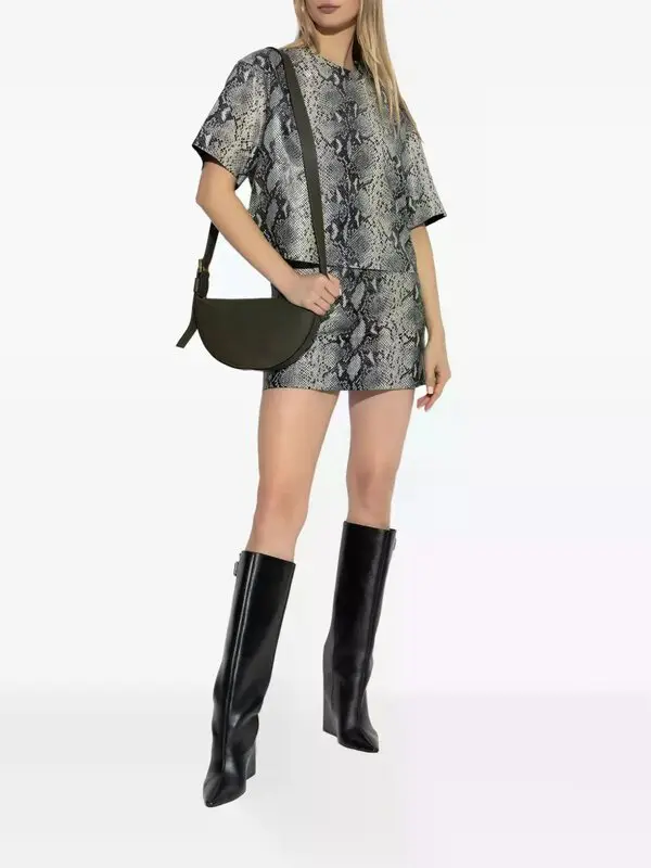 ALLSAINTS Renai Snakeskin Print Mini Skirt