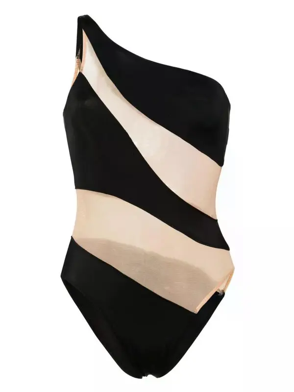 Norma Kamali Snake One-shoulder Swimsuit - Black