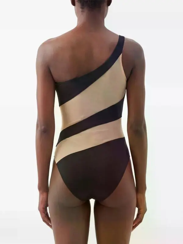 Norma Kamali One-shoulder Snake Print Swimsuit