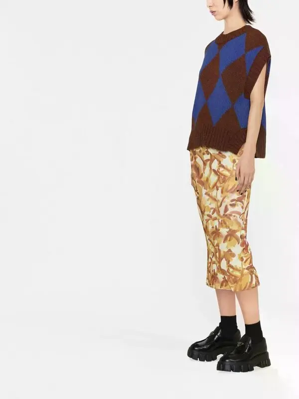 La DoubleJ Argyle Check Knitted Vest