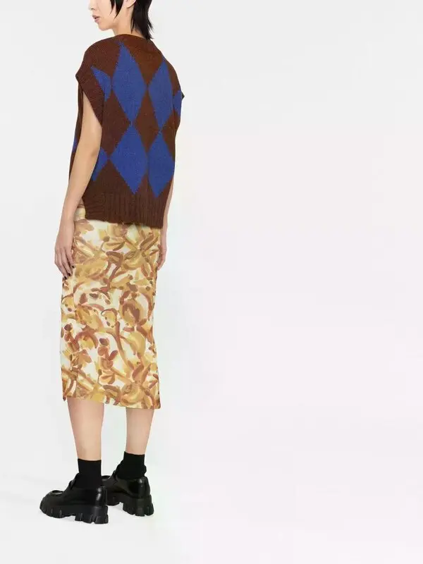 La DoubleJ Argyle Check Knitted Vest