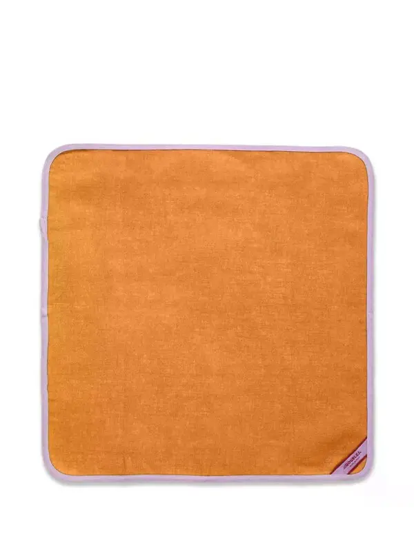 La DoubleJ Contrast-trim Linen Napkins - Orange