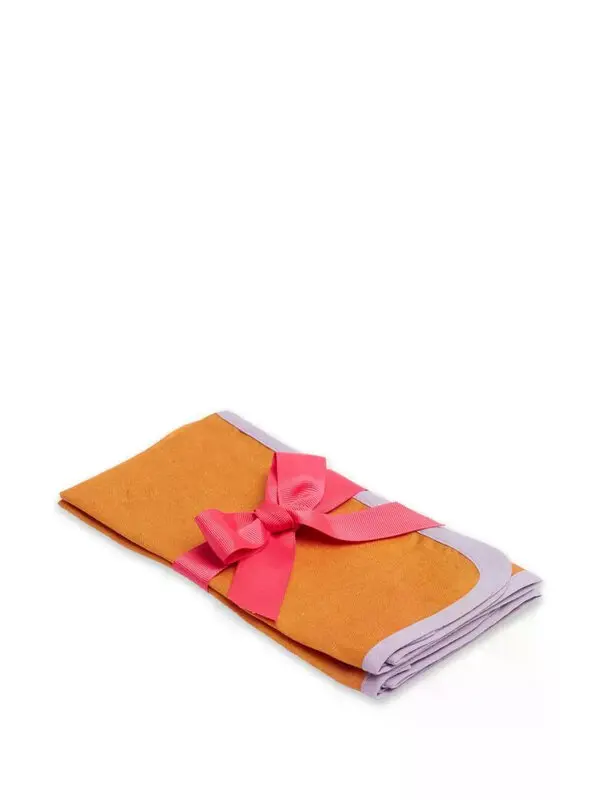 La DoubleJ Contrast-trim Linen Napkins - Orange