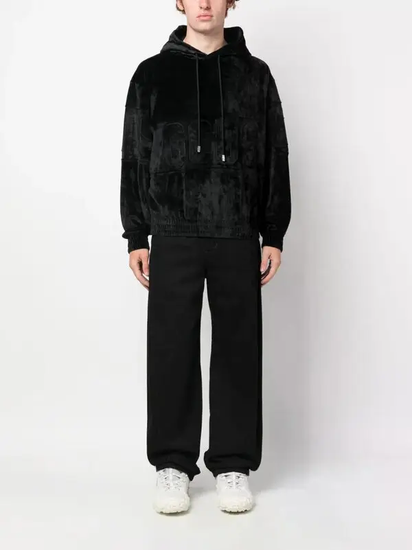 Gcds Velvet Logo Patch Hoodie