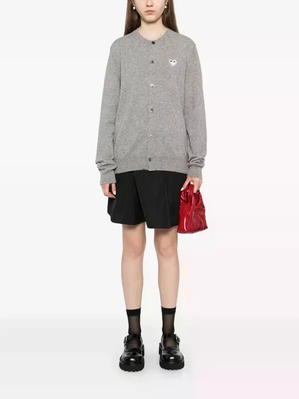 Play Comme Des Garcon Wool Cardigan - Grey
