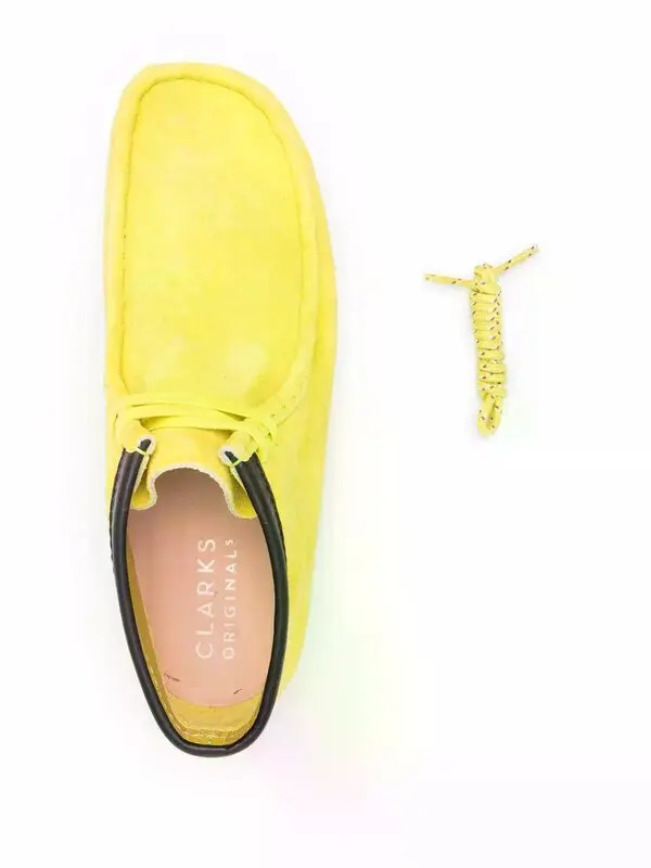 Clarks Contrasting Trim Suede Derby Shoes - Yellow