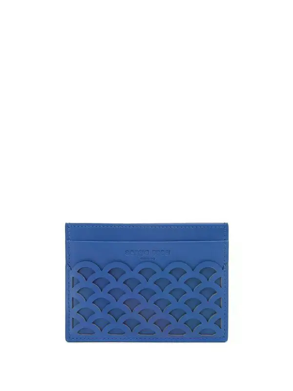 SERGIO ROSSI Sr Mermaid Embossed-detailed Cardholder - Blue