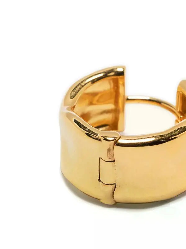 DOWER & HALL Plated Silver Hammered Waterfall Huggie Hoops