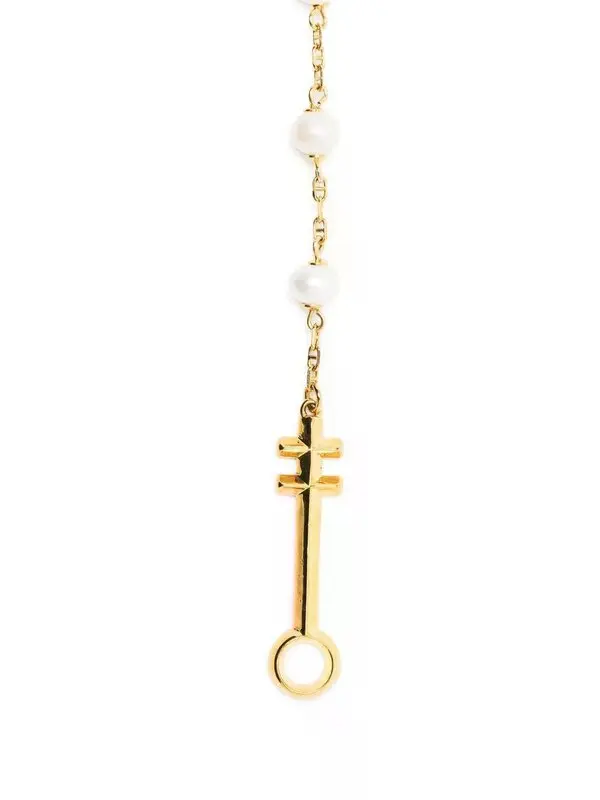 CAPSULE ELEVEN Pearl Rosary Necklace With Cross Pendant - Gold
