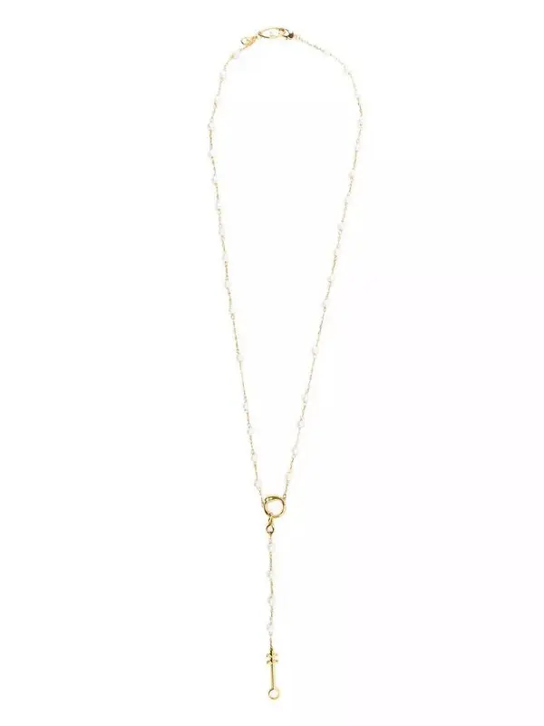 CAPSULE ELEVEN Pearl Rosary Necklace With Cross Pendant