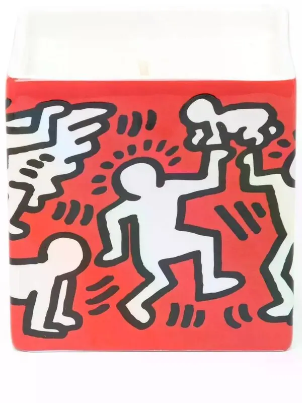 LIGNE BLANCHE Keith Haring Square Candle - Red