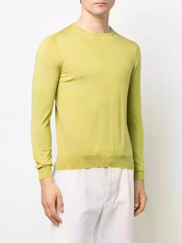 BARBA NAPOLI Fine-knit Crew-neck Jumper - Green