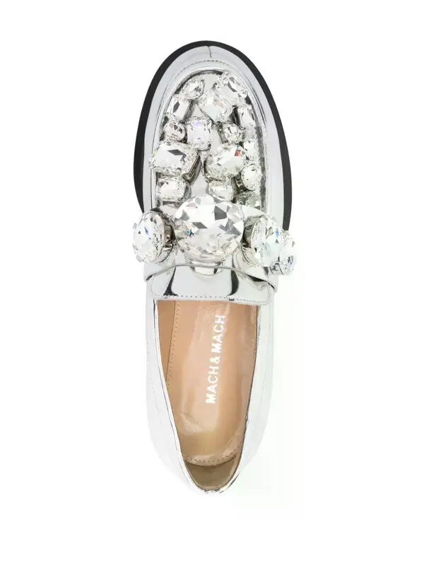 Mach & Mach Crystal-embellished Patent Loafers