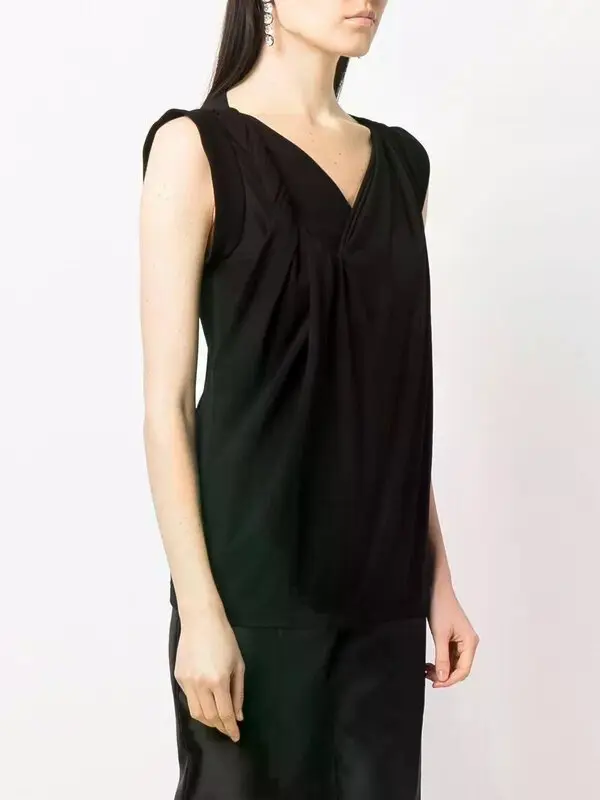 Alberta Ferretti Sleeveless V-neck Blouse With Draping