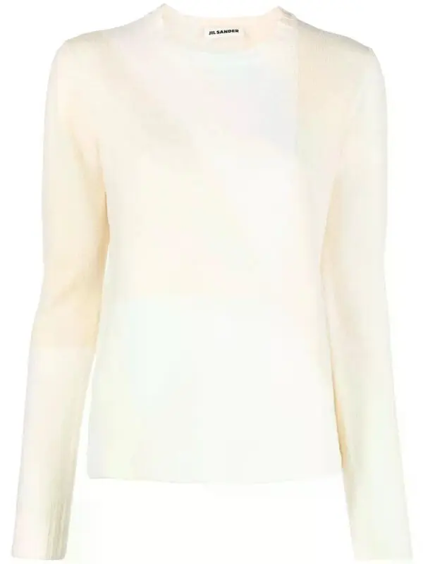 JIL SANDER Two-tone Knitted Jumper - Neutrals