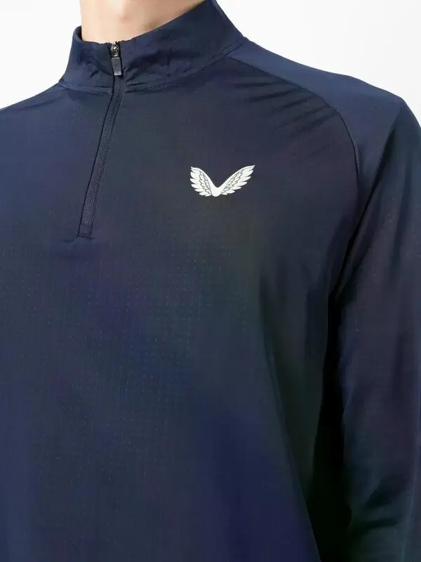 Castore Logo-print High Neck Zip-up Sweatshirt - Blue