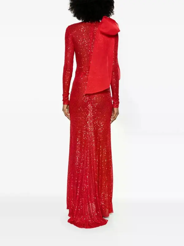 ATU BODY COUTURE Sequined Gown With High Neck