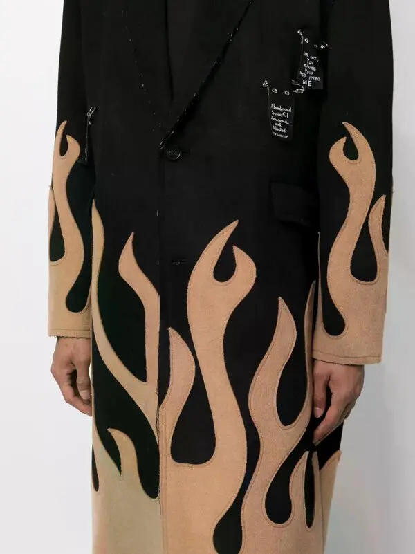 HACULLA. Single-breasted Wool Coat With Patch Detail