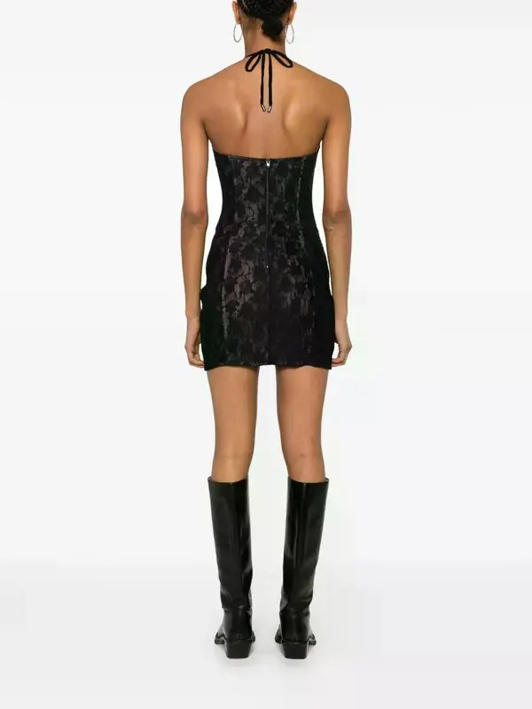MISBHV Floral Lace Halterneck Mini Dress