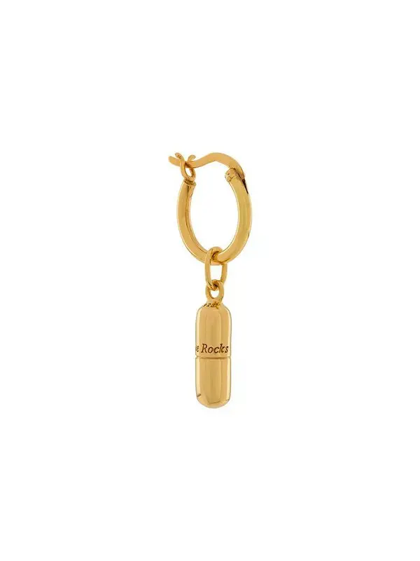 TRUE ROCKS Pill Hoop Earring - Gold