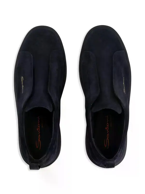 Santoni Suede Slip-on Sneakers - Blue