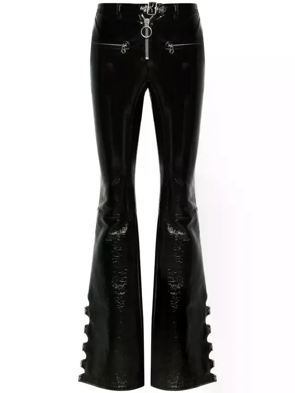 COURREGES Multi-buckle Flared Trousers - Black