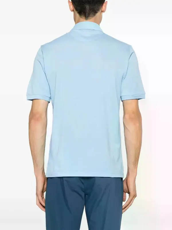 Fedeli Short-sleeve Piqué Polo Shirt - Blue