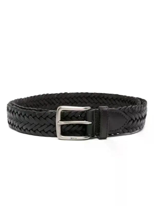 Polo Ralph Lauren Woven Leather Belt - Black