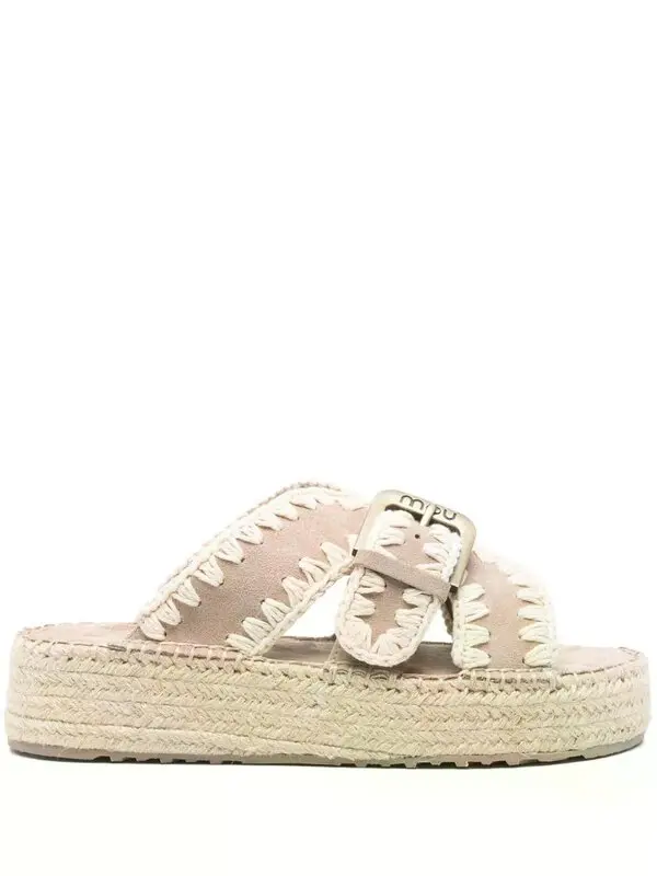 Mou Jute Leather Heeled Sandals