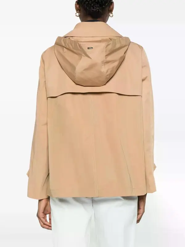 Herno Hooded Double-breasted Jacket - Neutrals