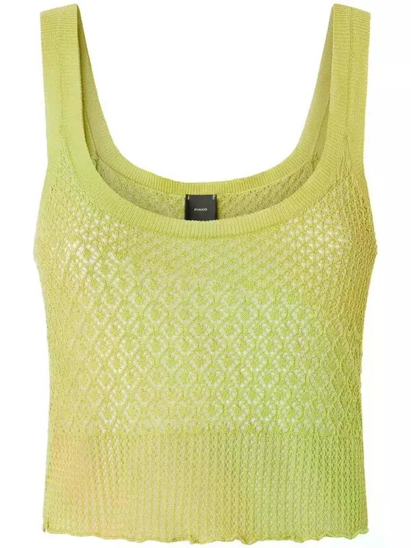 Pinko Crochet-knit Scoop Neck Top - Green