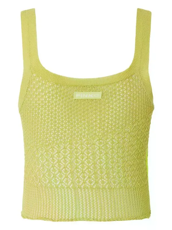 Pinko Crochet-knit Scoop Neck Top