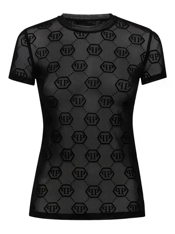 Philipp Plein Monogram Tulle T-shirt - Black