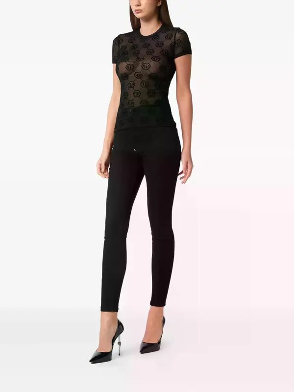 Philipp Plein Monogram Tulle T-shirt - Black
