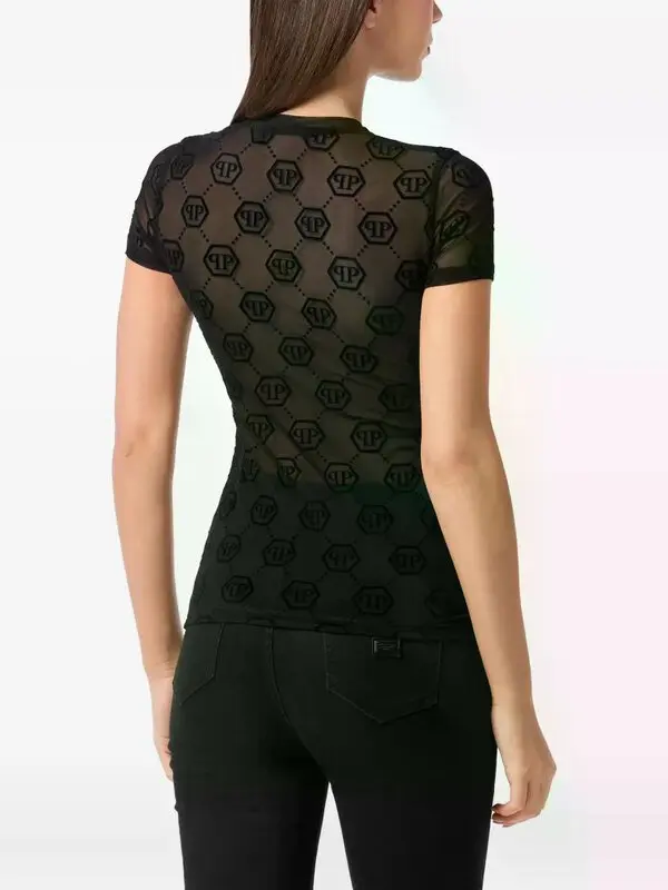 Philipp Plein Monogram Tulle T-shirt - Black