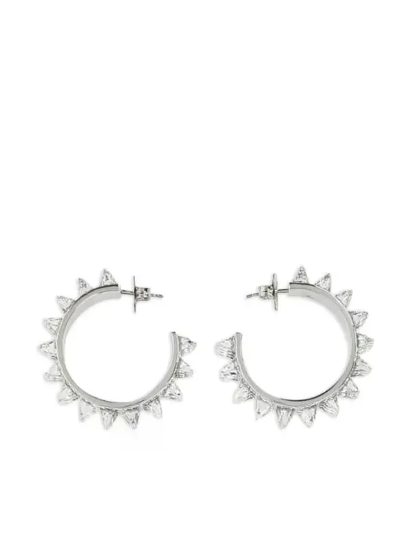 Amina Muaddi Karma Hoop Earrings - Silver